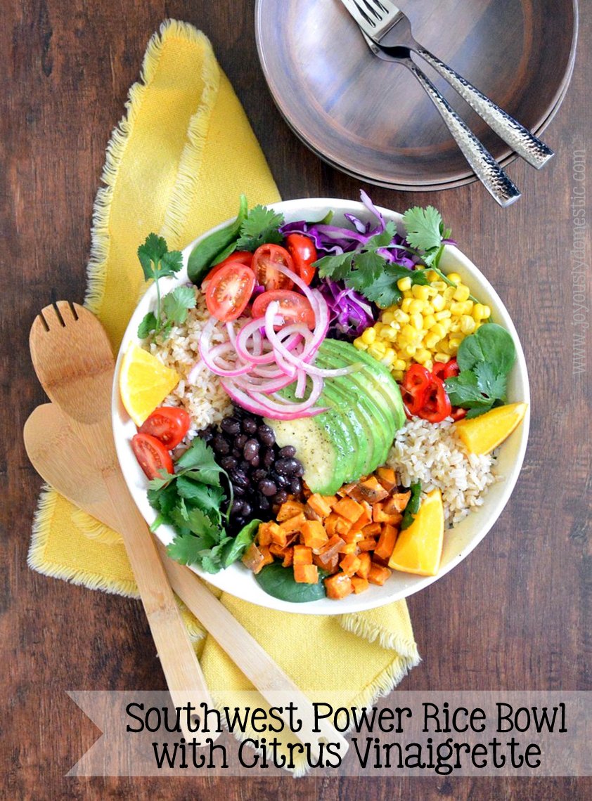 Joyously Domestic: Southwest Rice Power Bowl with Citrus Vinaigrette