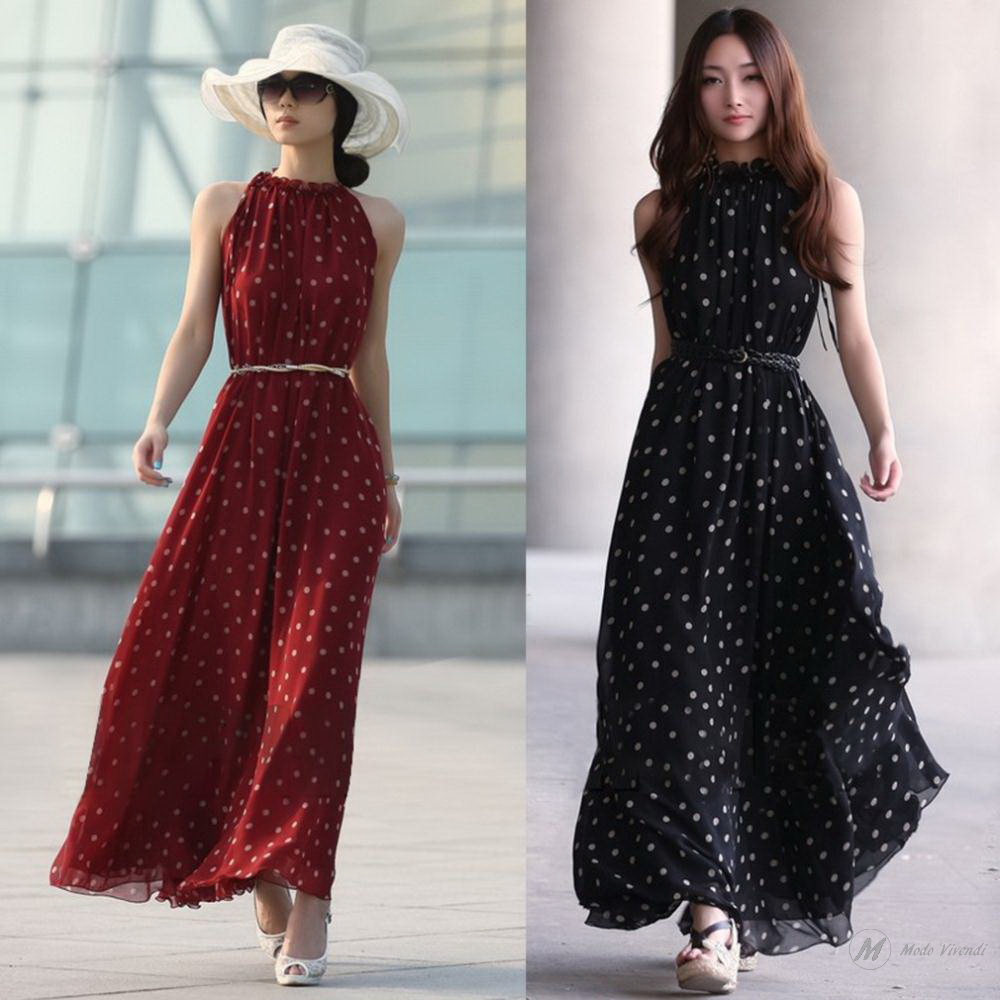 ONE PIECE SLEEVELESS CASUAL CHIFFON LONG MAXI