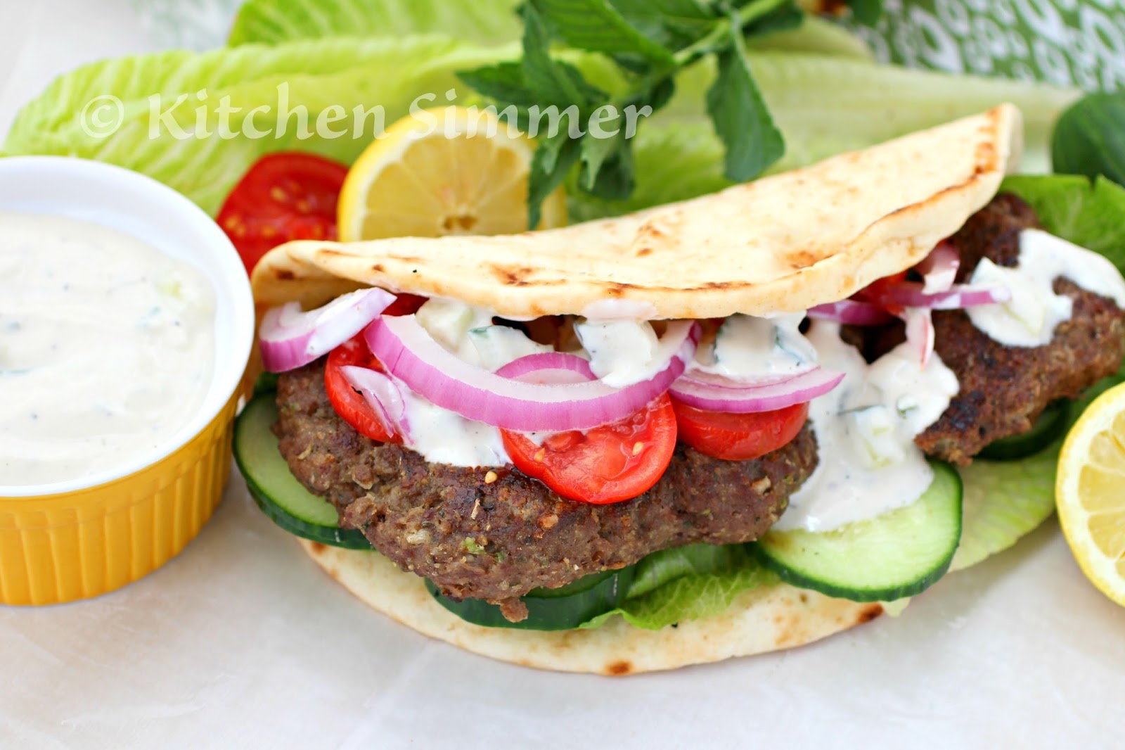 Kitchen Simmer: Beef Gyros with Tahini Tzatziki Sauce
