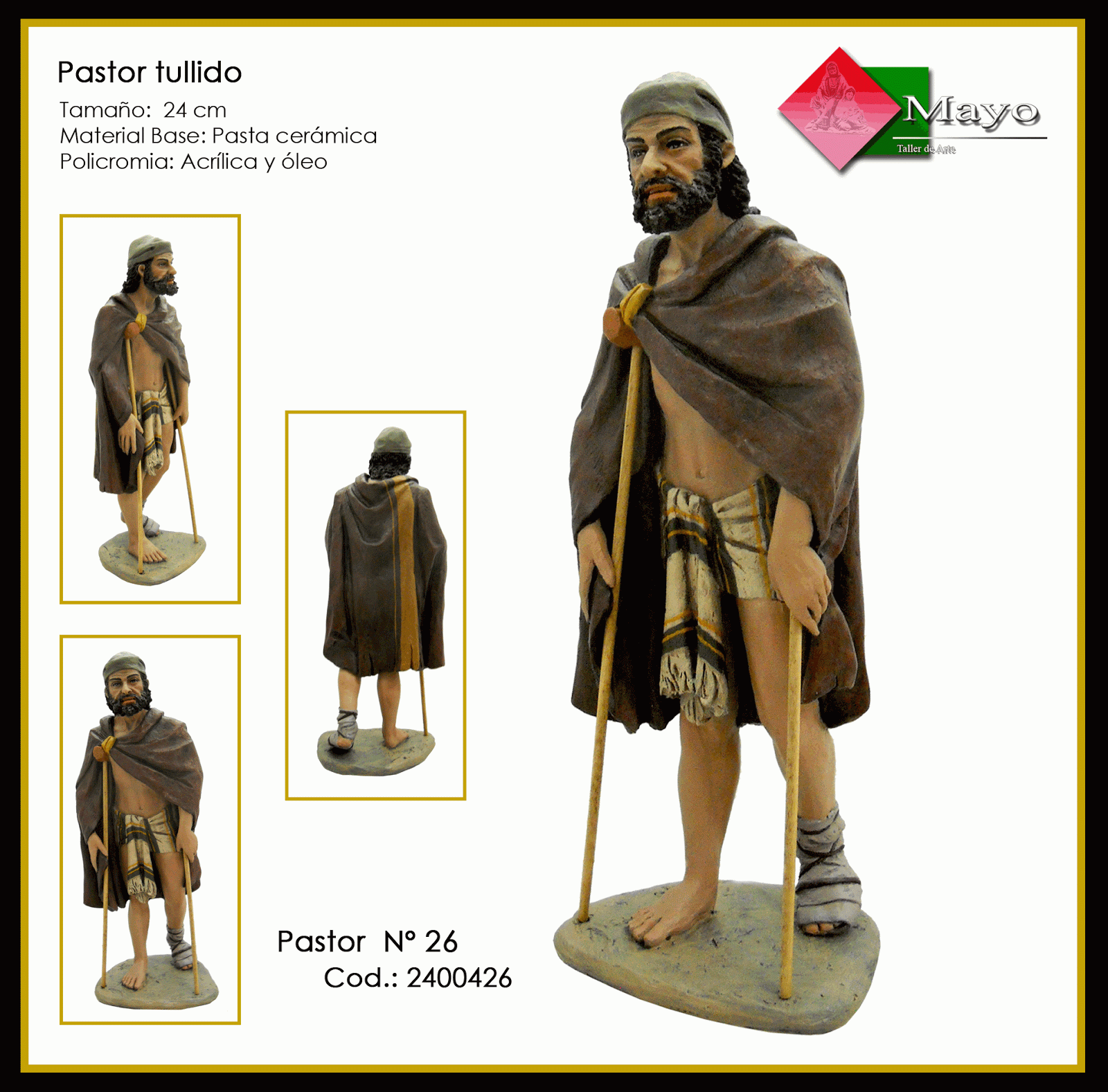 Jose Luis Mayo Lebrija: Vuelve un clásico: Pastor tullido en 24cm.