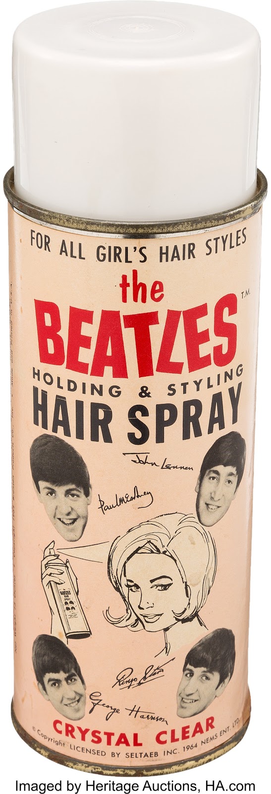 Vintage Beatles hairspray bottle
