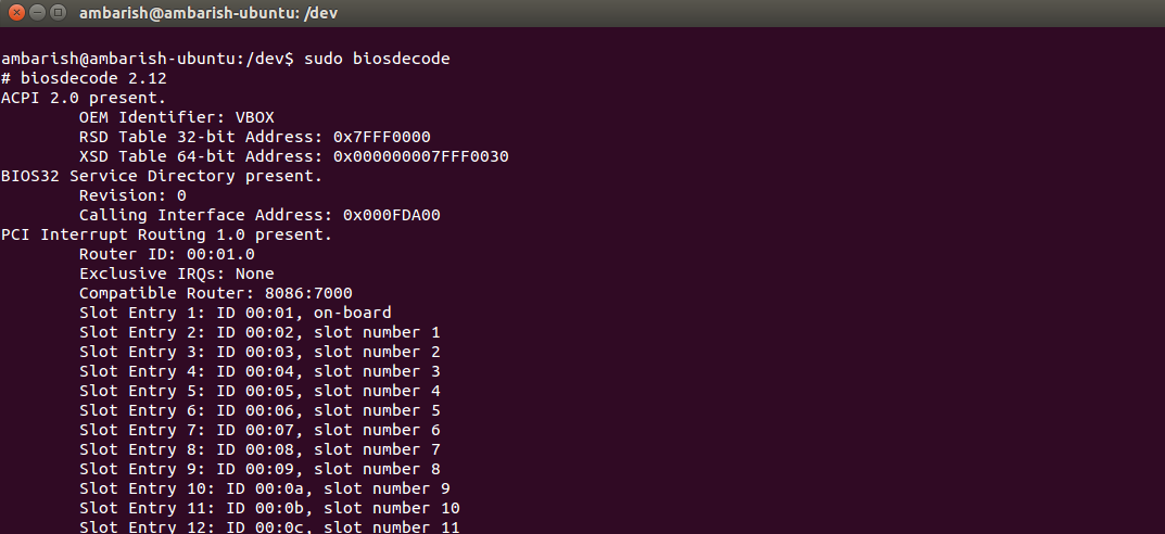 How to get BIOS information in Ubuntu ~ BE OPEN SOURCE