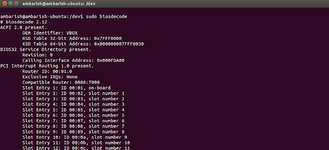 How to get BIOS information in Ubuntu - AUTO SOURCE CODE