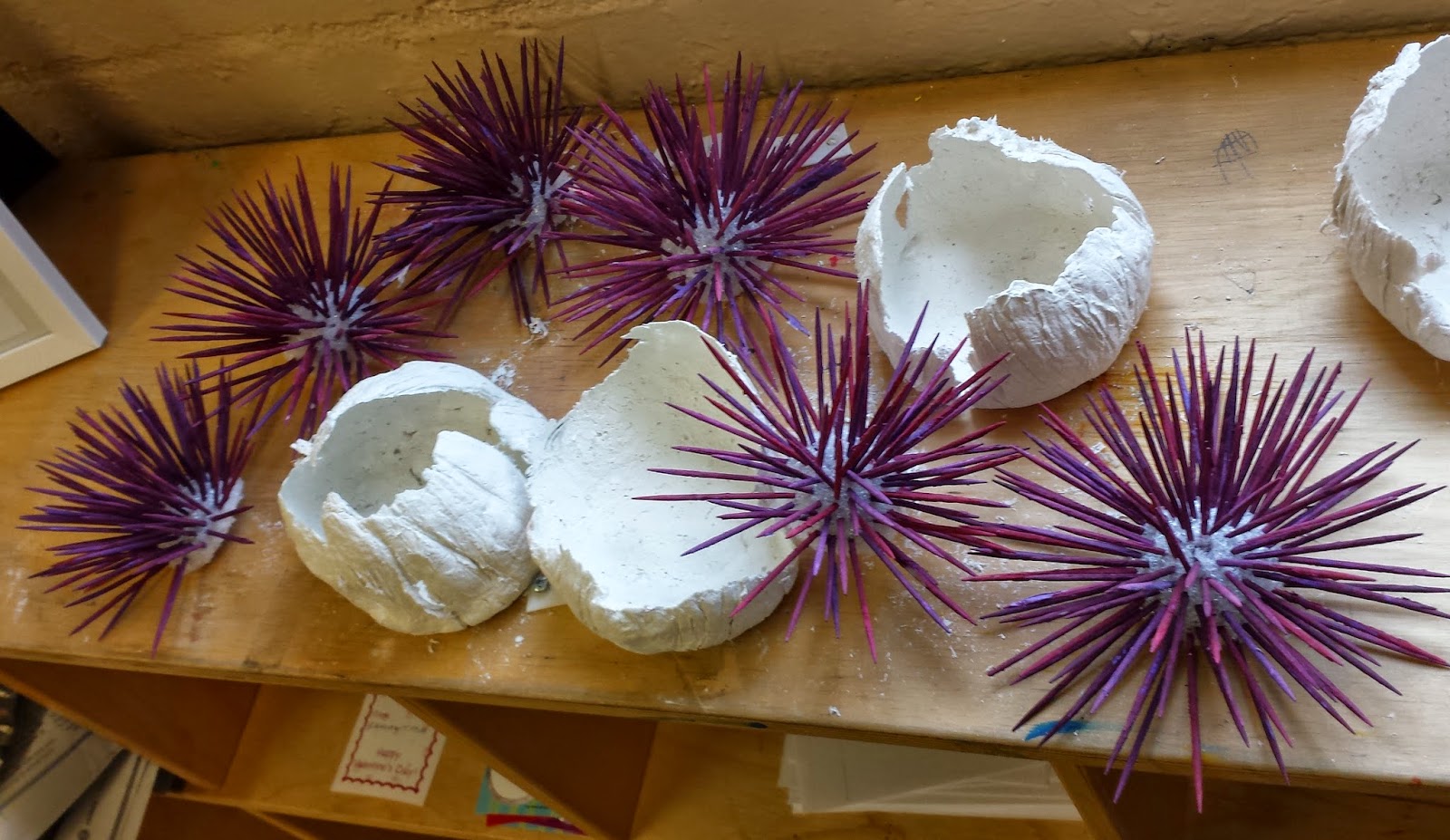 At School Making Crafts: Clay Barnacles--Under the Water (part 7)