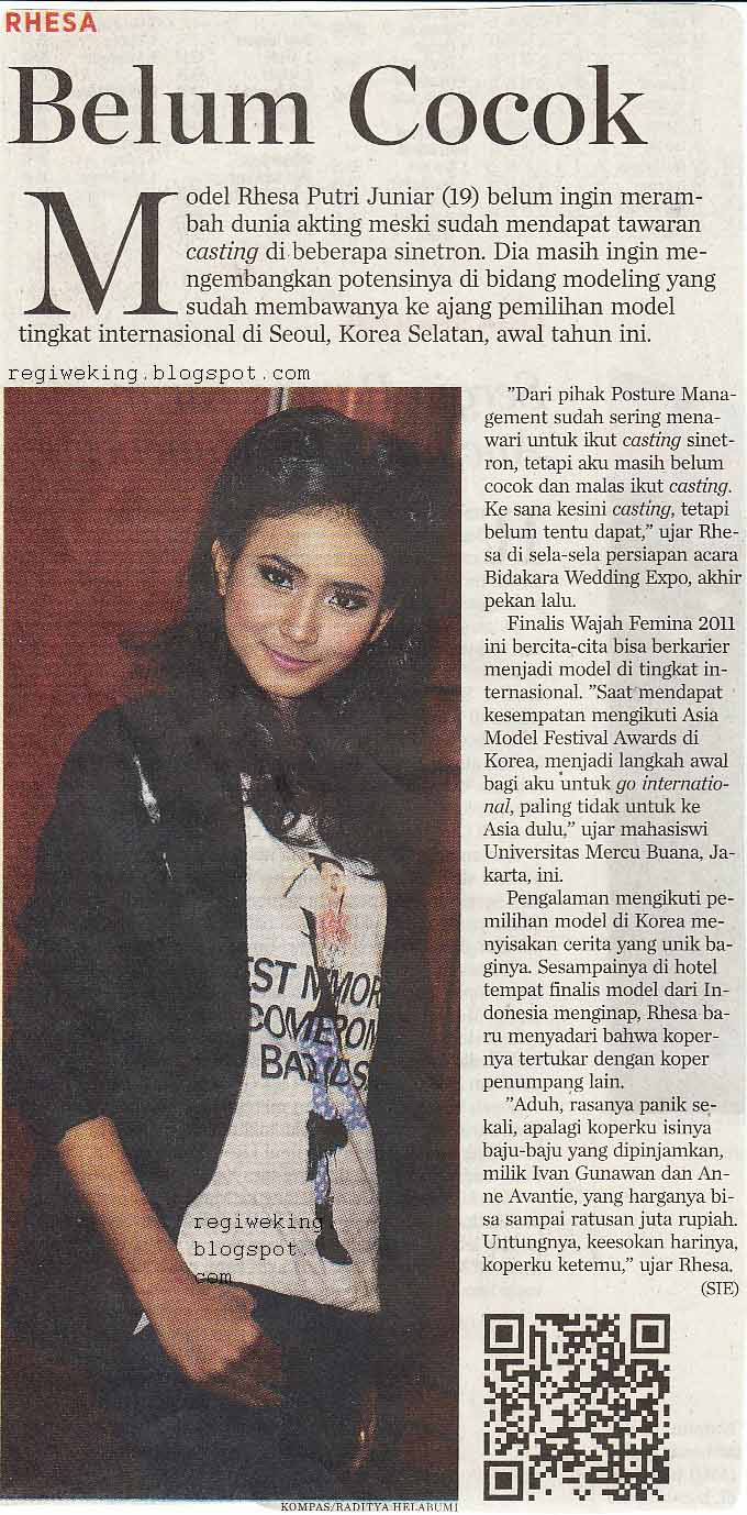 Clippings of Indonesian Women in Print Media: Rhesa Putri Juniar