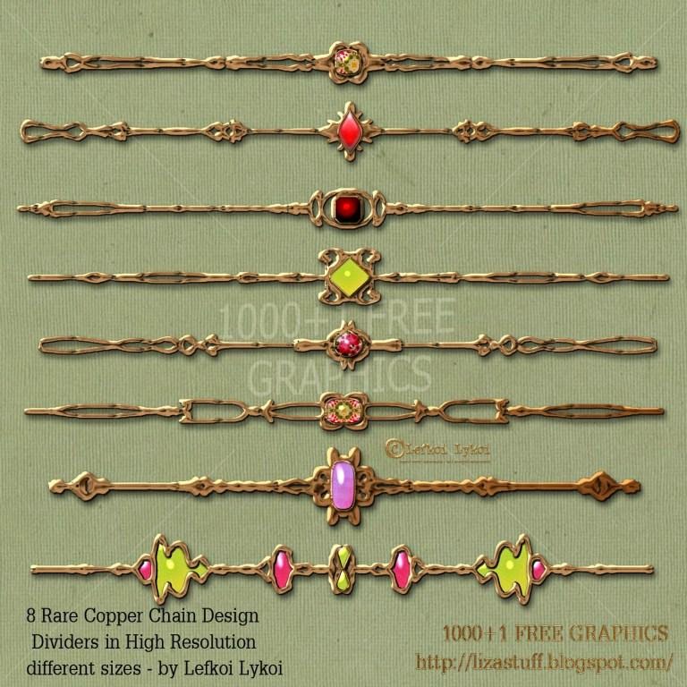 8 Rare Copper Chain Design Dividers in High Resolution different sizes ...
