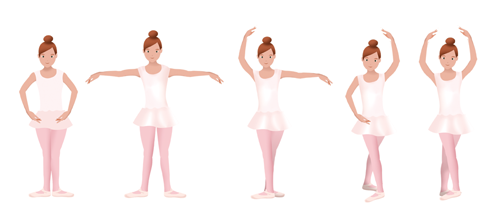 Walkers: Posiciones basicas del Ballet. (Basic Ballet positions.) Walkers: Posiciones basicas del Ballet. (Basic Ballet positions.)