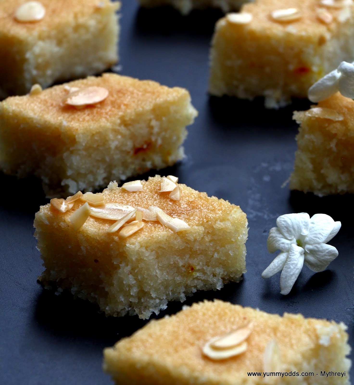 Yum! Yum! Yum!: Basbousa - Semolina Sweet Cake ~ Mediterranean Recipes
