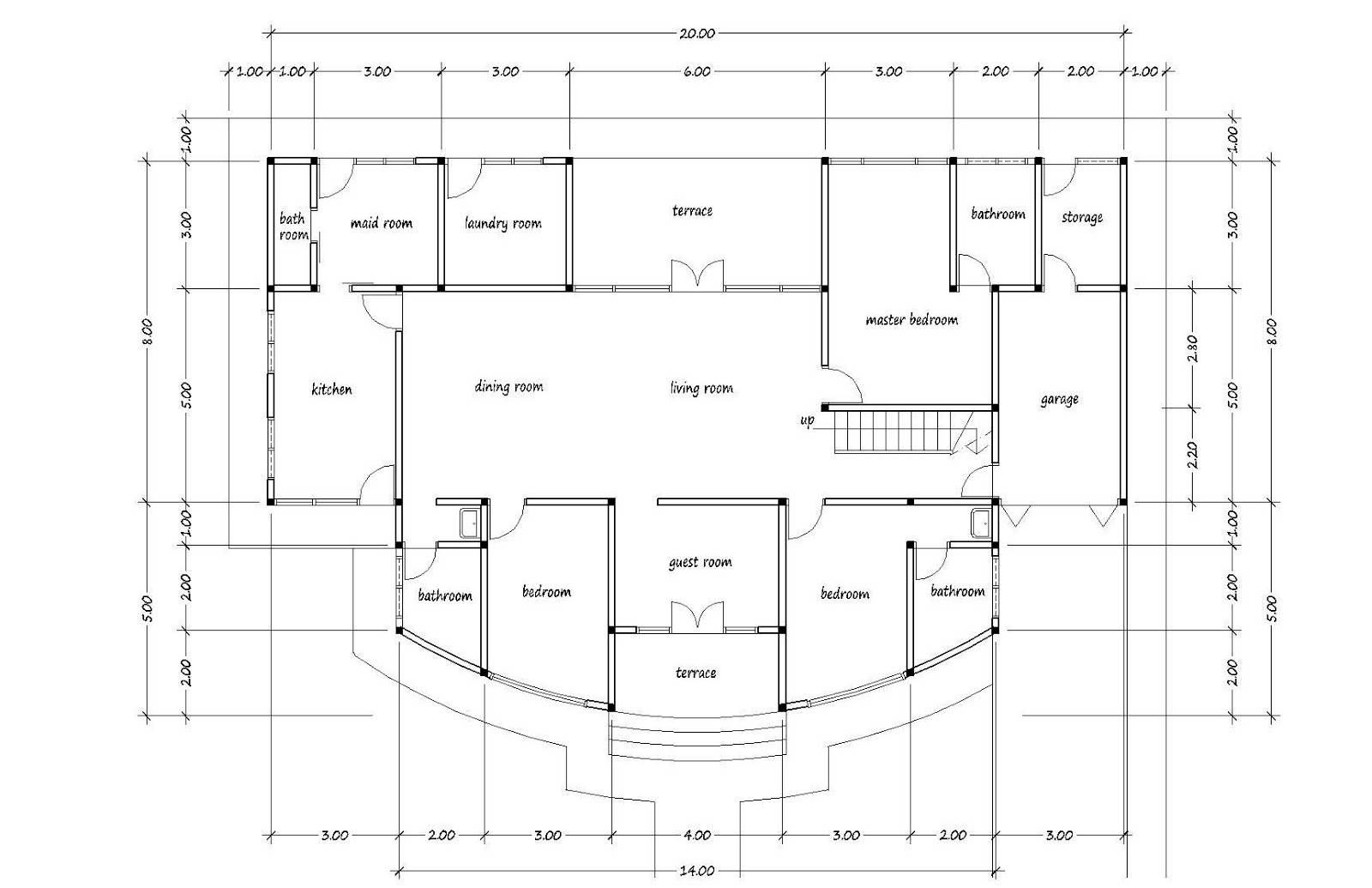Curved Building Plan