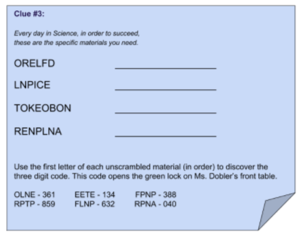 Mastering Science for Middle School: First Day of School - Breakout ...