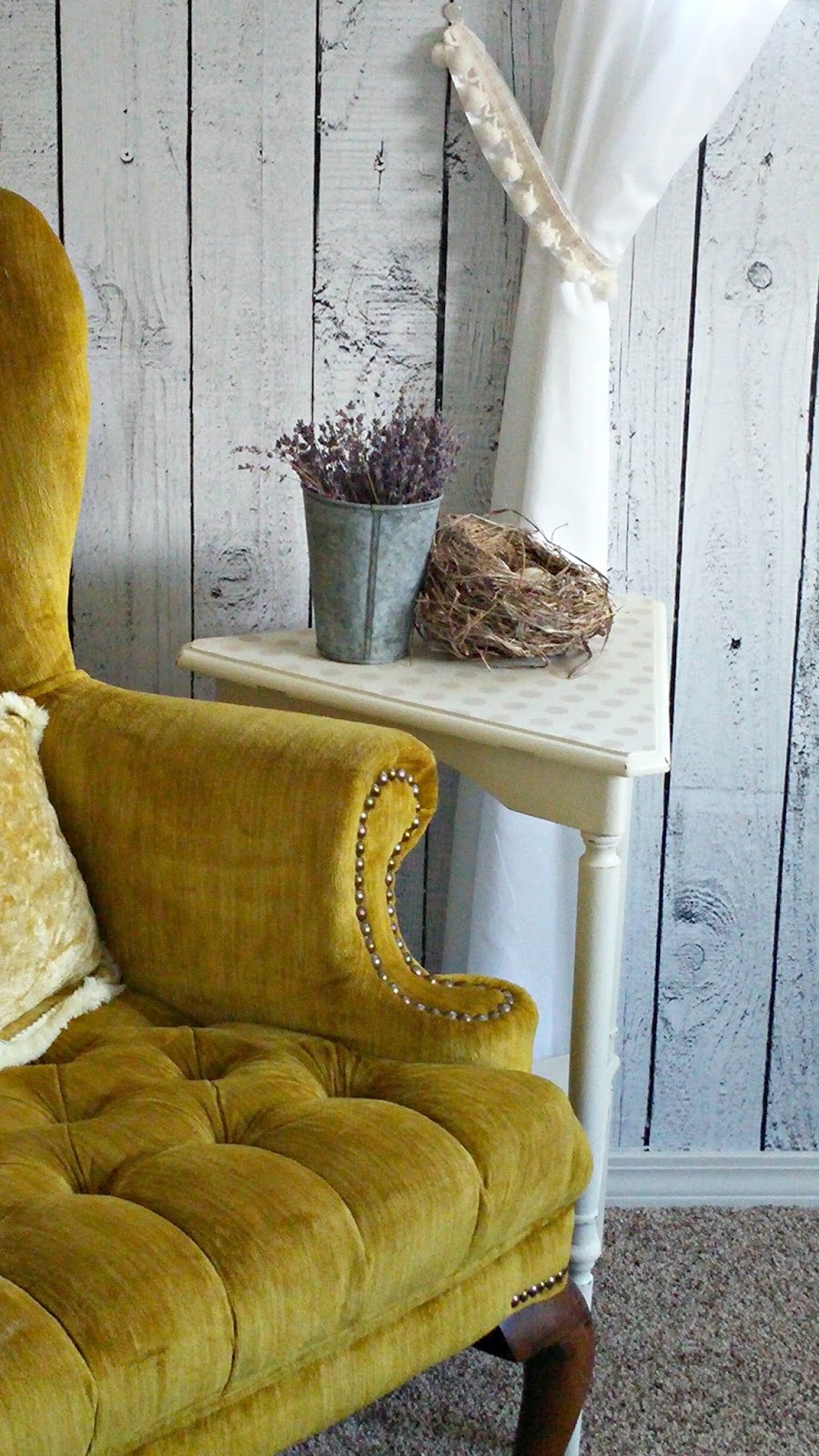 Triangle Side Table Makeover - Little Vintage Cottage