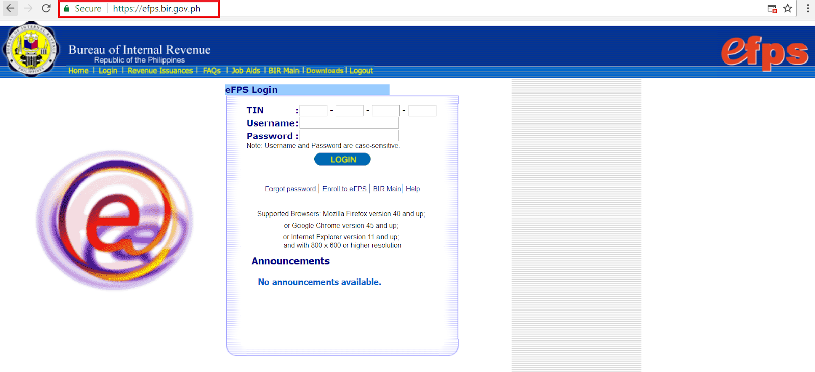 How to Register with the BIR eFPS (eFiling and Payment System) - Ines ...