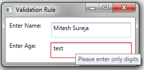 Mitesh Sureja's Blog: Validation Rules in WPF