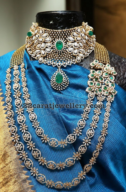 Multi Layer Diamond Haram by Kalasha Jewels - Jewellery Designs