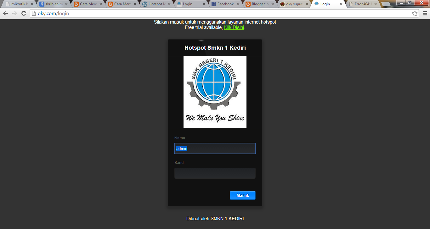 Tampilan Login Mikrotik ~ oky suprastya