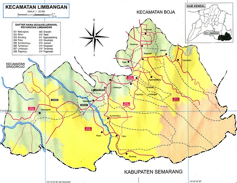 Peta kecamatan Kendal, Kabupaten kendal - Smeksas