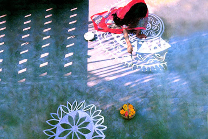 Alpana - Rangoli that is practiced in Bengal