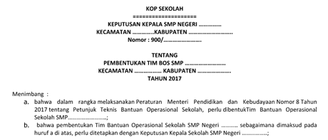 Contoh Sk Tim Bos Sekolah – Beinyu.com