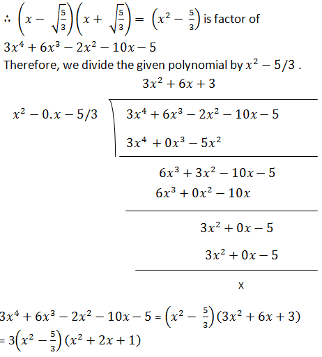 NCERT Solutions for Class 10 Maths Chapter 2 Polynomials