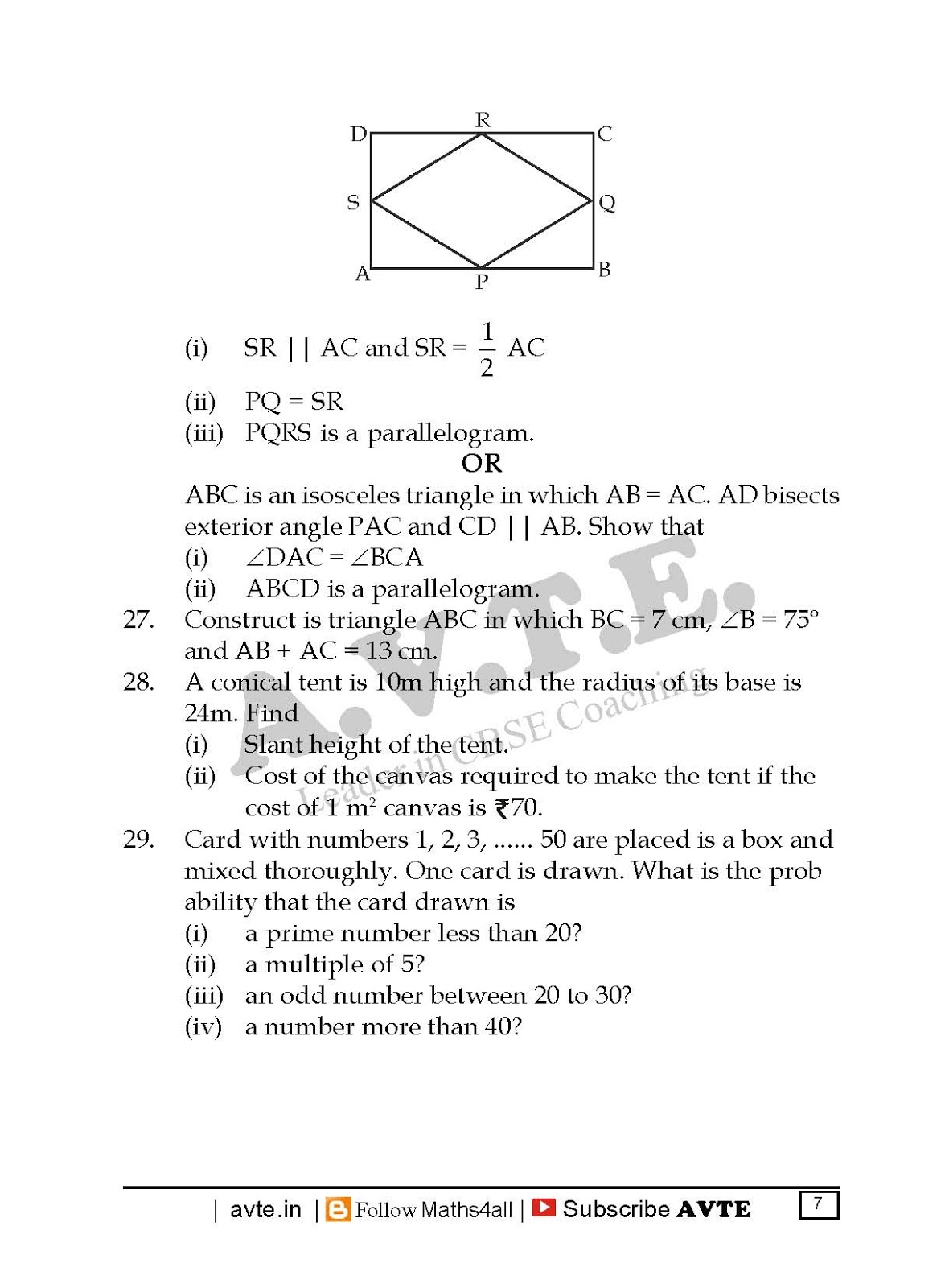 CLASS IX MATHEMATICS SAMPLE PAPERS 2018–2019