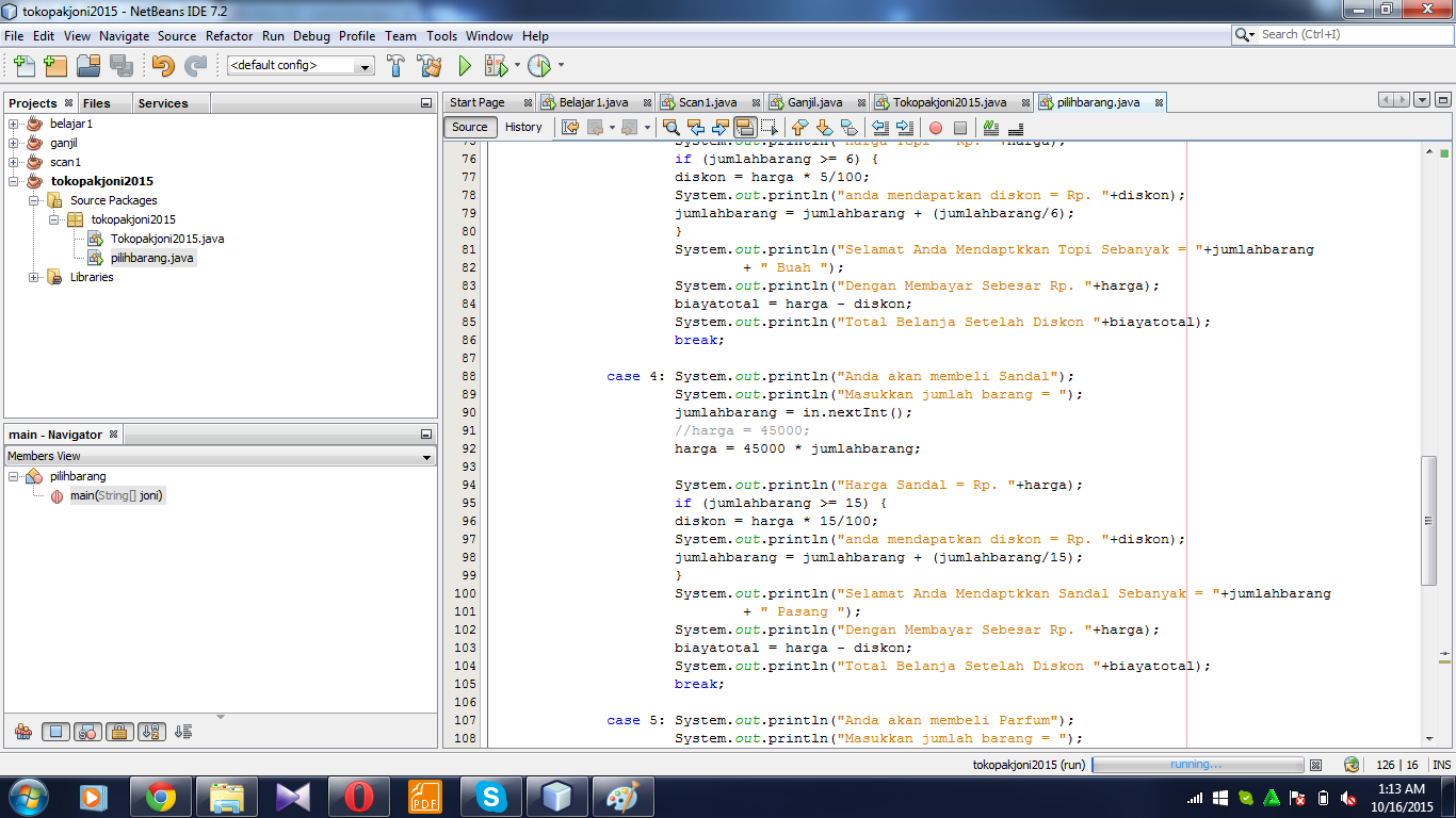 Ryanisa Harits Bunga: Tutorial Java Menggunakan Switch Case Untuk Menghitung Total Keseluruhan ...