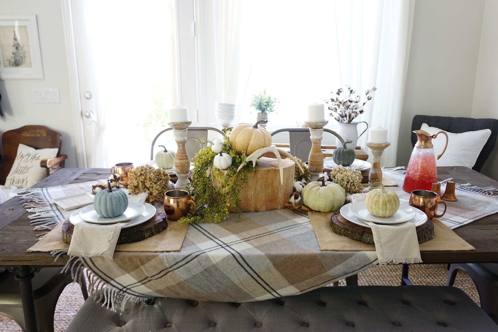 Neutral Rustic Fall Tablescape