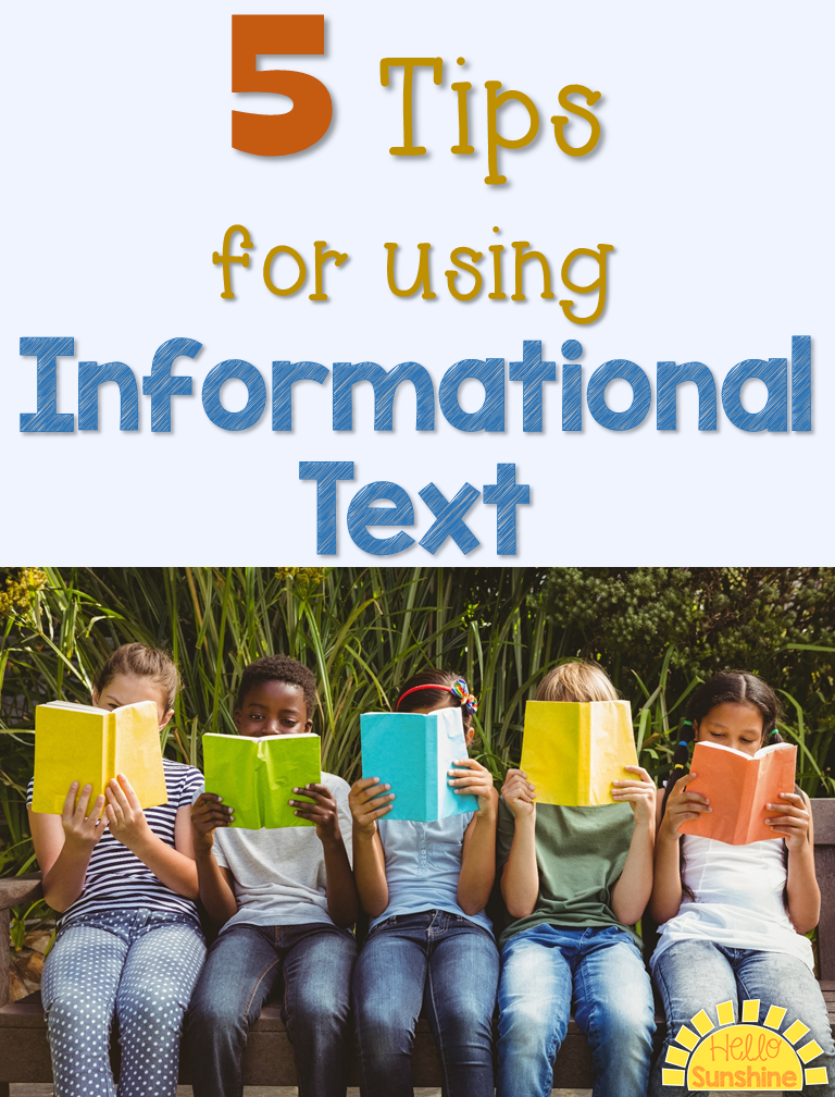 Hello Sunshine: 5 Tips for using Informational Text