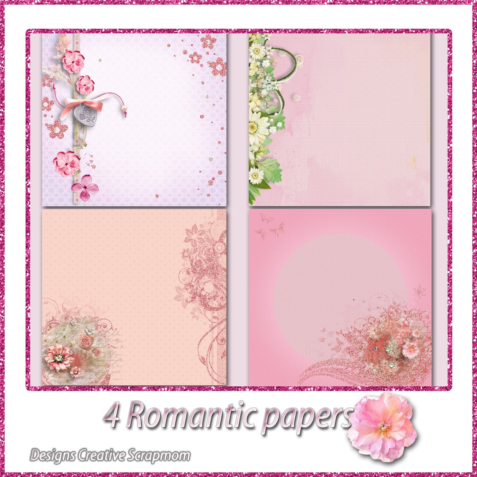 Welkom bij Creative Scrapmom: 4 Romantic papers