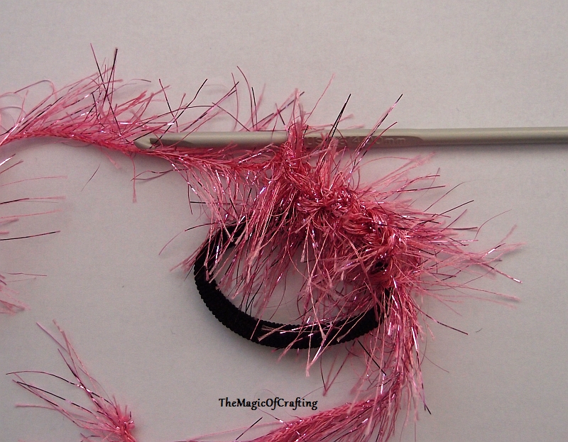 Free crochet patterns and DIY, crochet charts: Eyelash hair elastic