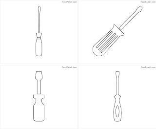 Four Coloring: Free printable Screw Driver coloring pages for kids