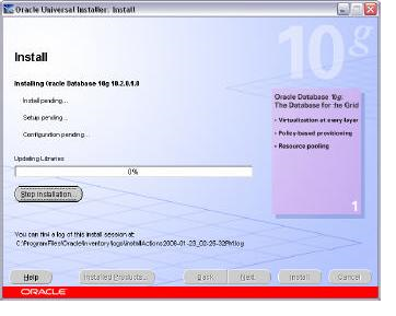 Oracle SQL: Installing Oracle 10g release 2 database software.