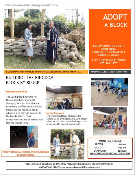 EMPOWERMENT SUMMIT MINISTRIES: ADOPT A BLOCK