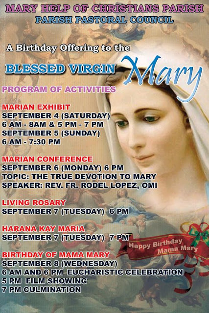 Birthday offering to the Blessed Virgin Mary