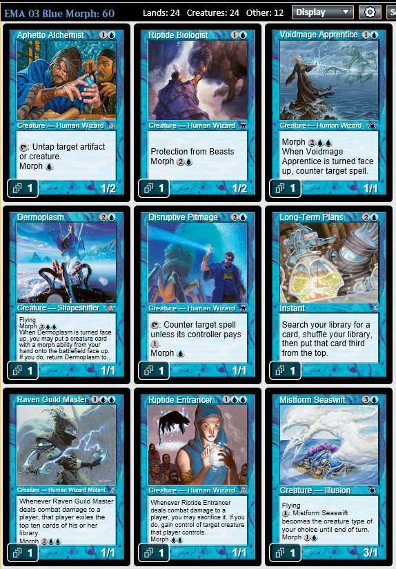 Magic the Gathering Adventures: Legacy Blue Morph cards