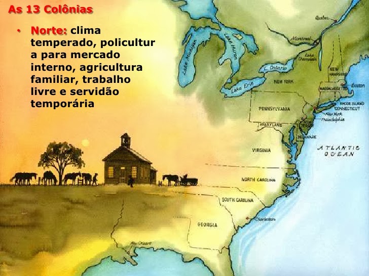 As Treze Colônias - As do Norte e as do Sul ( Diferenças) ~ SÉTIMAHISTÓRIA