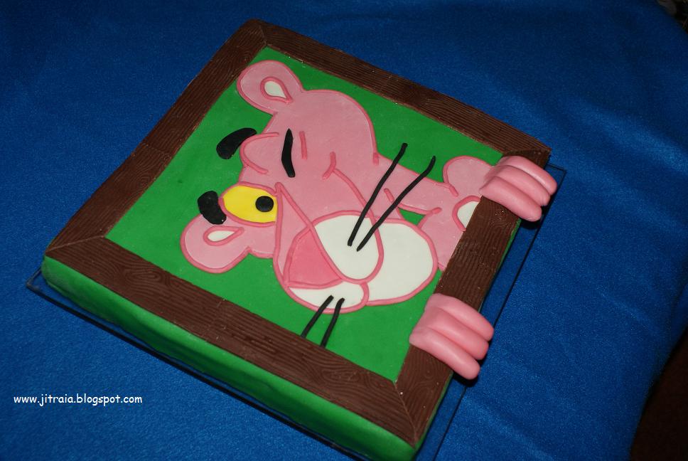 Jitraiadas dulces y saladas: Tarta de la Pantera Rosa para Xiana