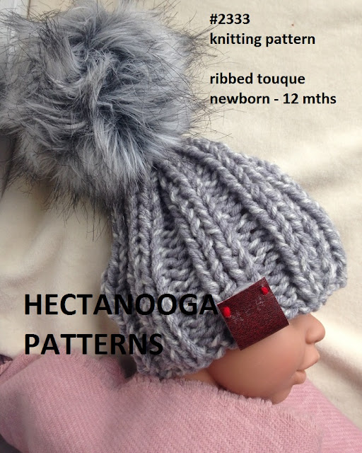HECTANOOGA PATTERNS: FREE KNITTING PATTERN, RIBBED TOUQUE HAT, #2333KN