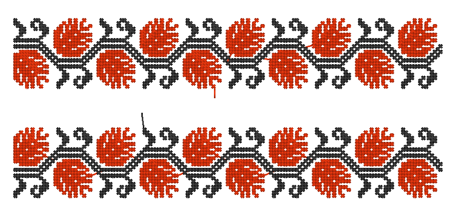 MODELE BRODERIE PENTRU COSTUMUL POPULAR ROMANESC : model in punct cruce ...