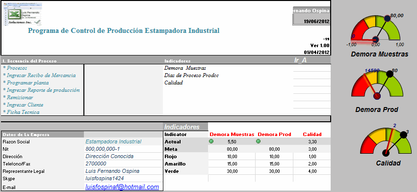 Soluciones en Excel: Control de Producción Procesos Industriales