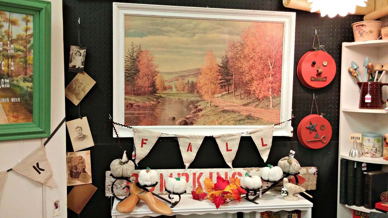 Fall Themed Antique Booth Update - Little Vintage Cottage