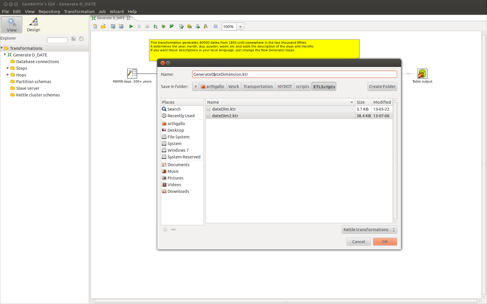 Open design and architecture: Creating the Date Dimension using Kettle Open design and architecture: Creating the Date Dimension using Kettle