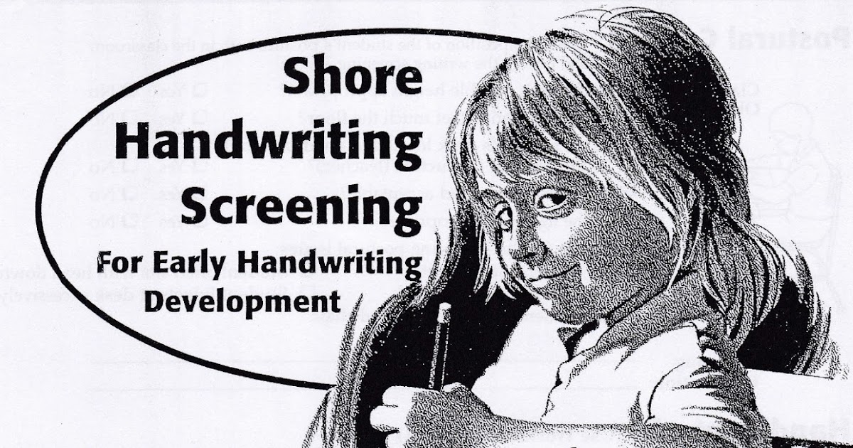 Shore Handwriting Screening for Early Handwriting Development