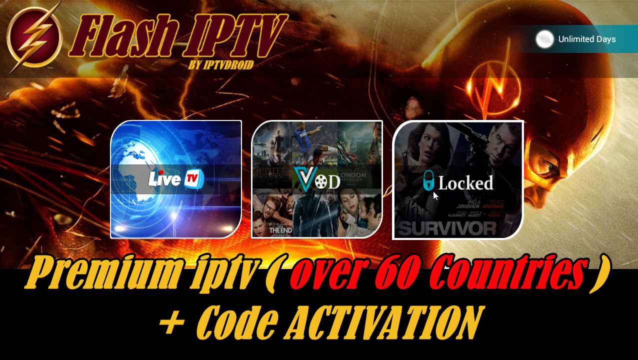 Flash IPTV : Premium iptv ( over 60 Countries ) + Code ACTIVATION ...