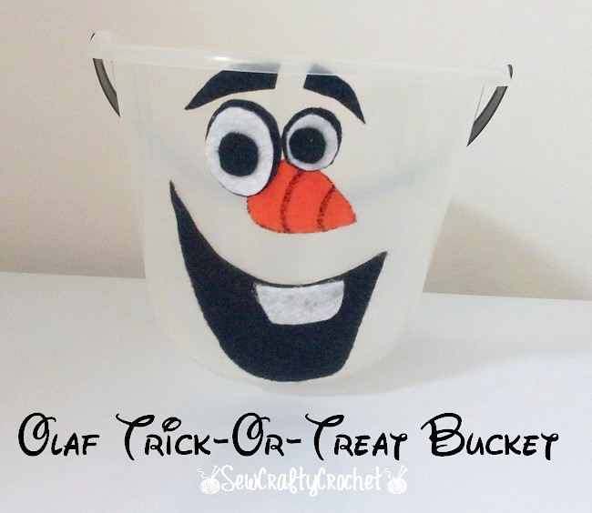 Olaf Trick-Or-Treat Bucket - Sew Crafty Crochet