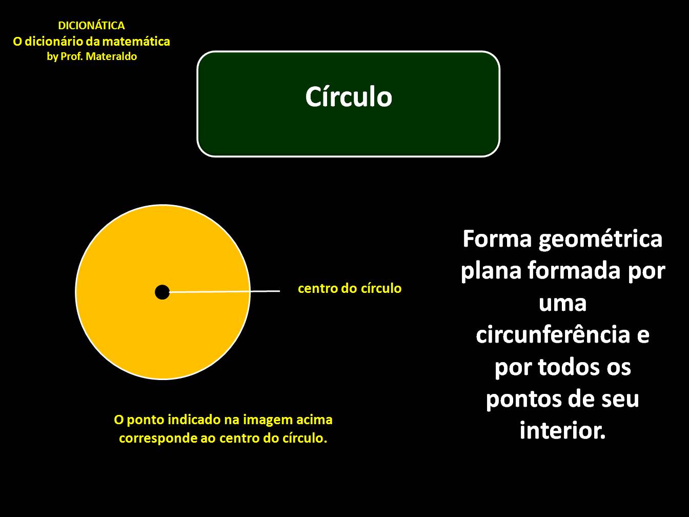 DICIONÁTICA - O dicionário da matemática: Círculo