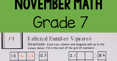 Kelly McCown: November NO PREP Math Packet - 7th Grade