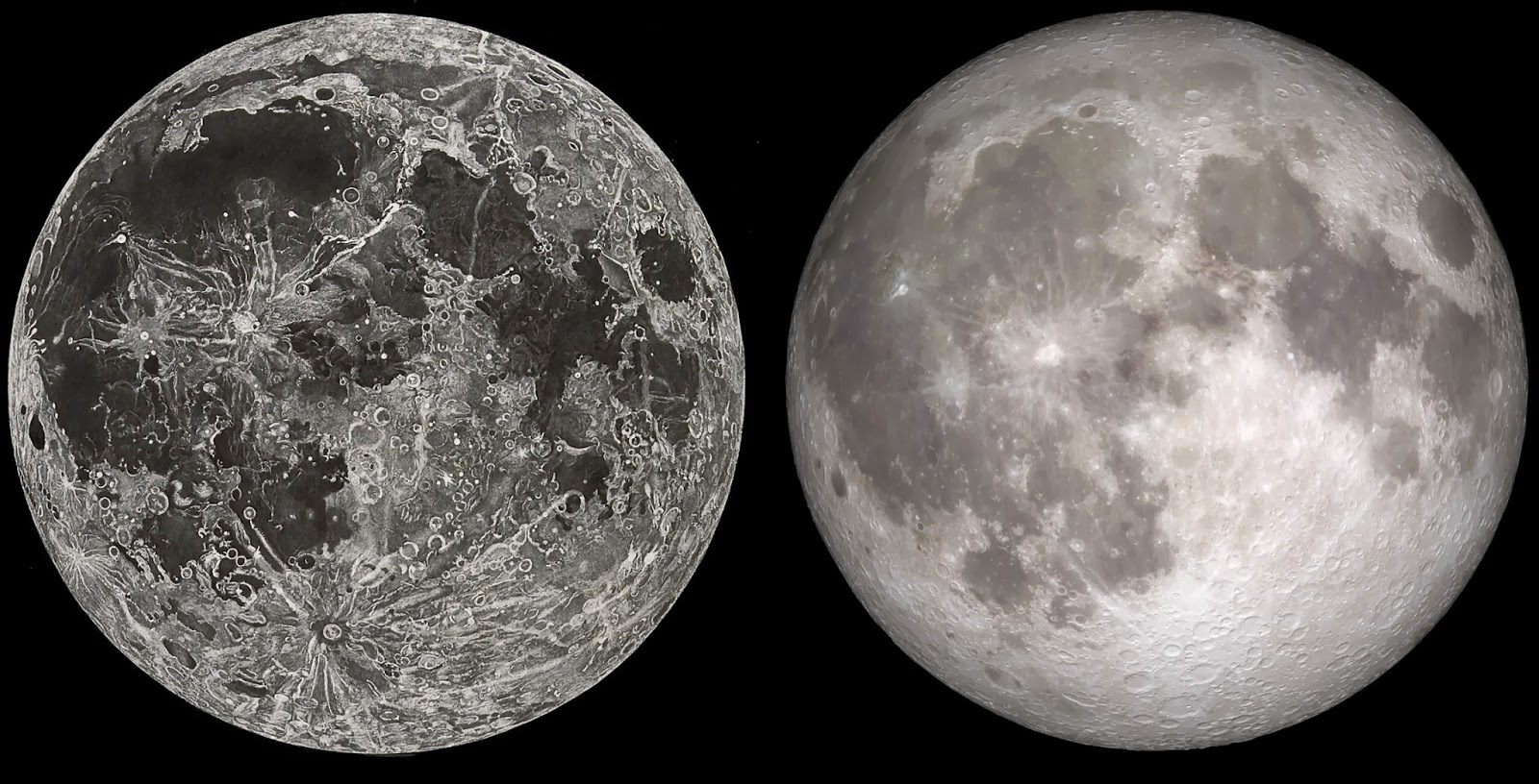 Data Deluge: State of the art topgraphic images of the Moon 1805 & 2013