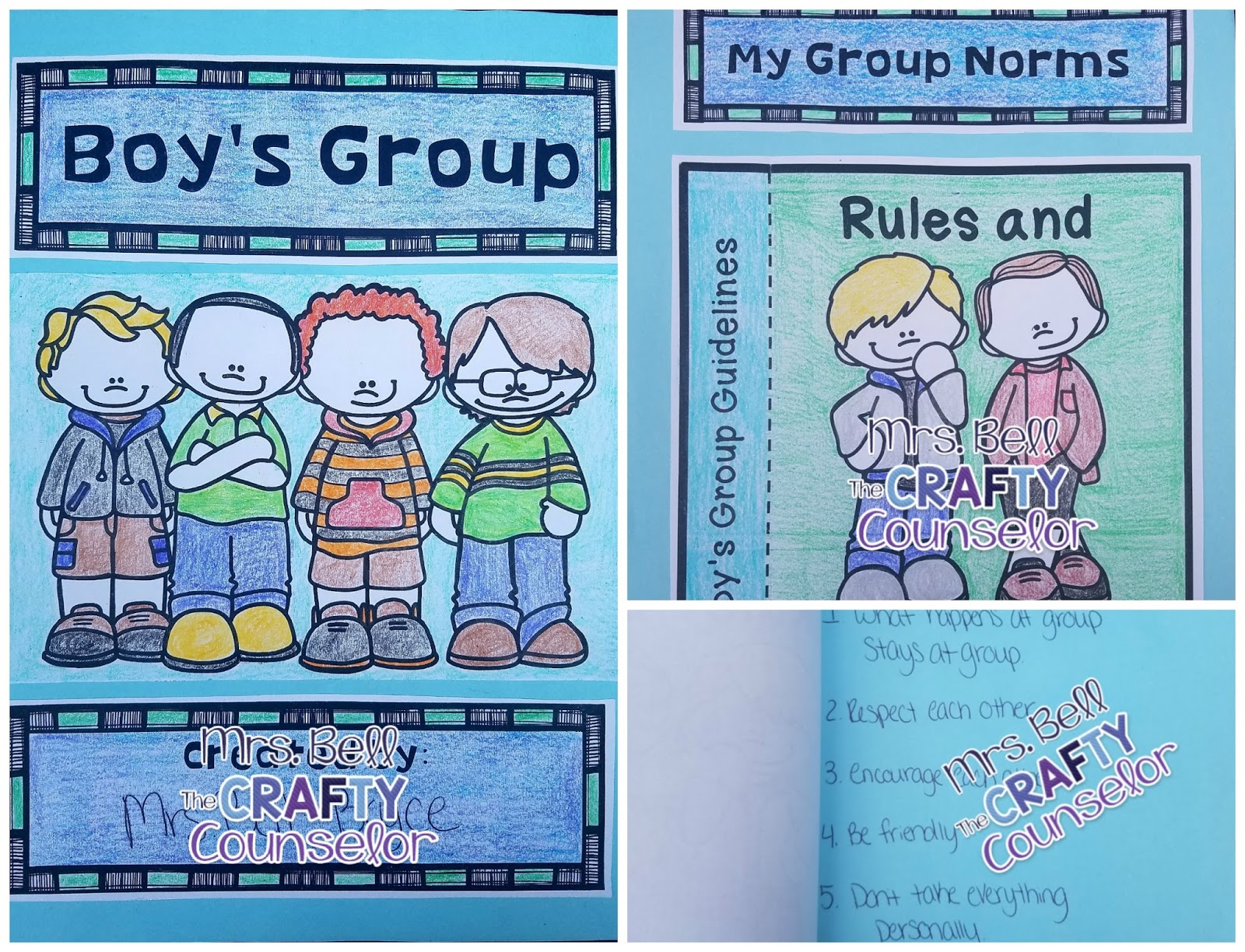 Boy's Group Interactive Book - Mrs. Bell The Crafty Counselor