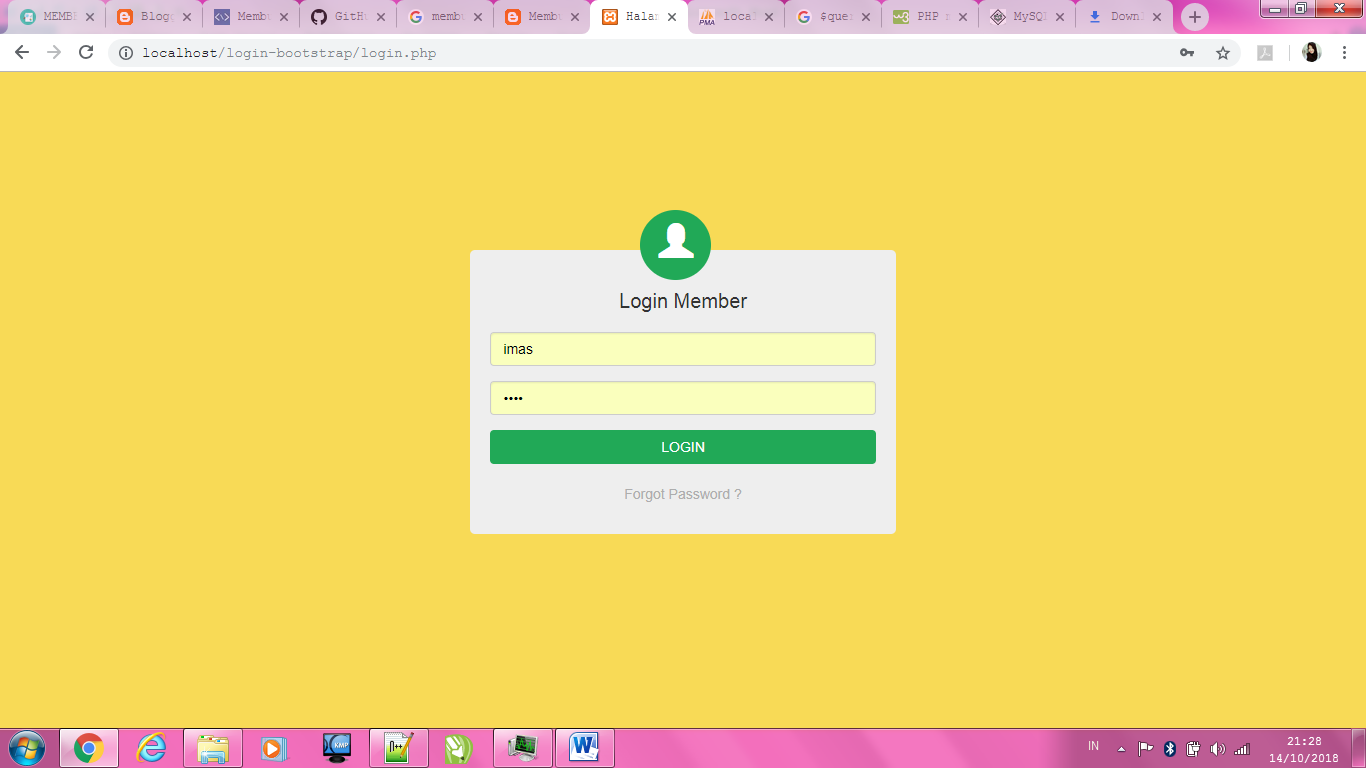 MEMBUAT FORM LOGIN MENGGUNAKAN TEMA BOOSTRAP DAN PHP