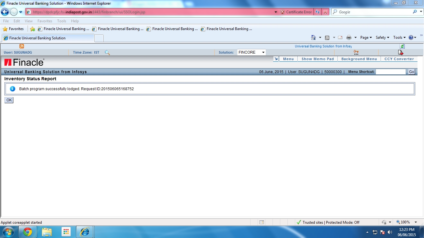 Inventory menus in DOP Finacle - POFINACLEGUIDE